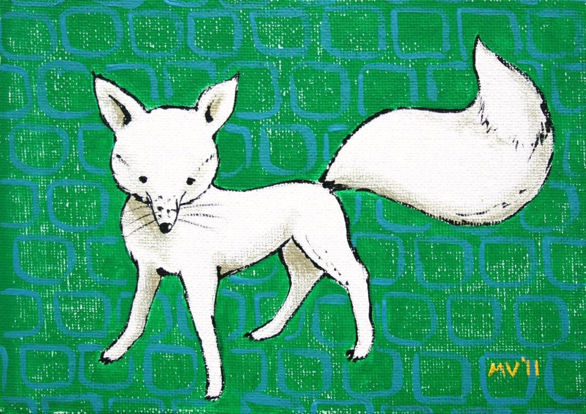 The White Fox Print 8x10 - Etsy