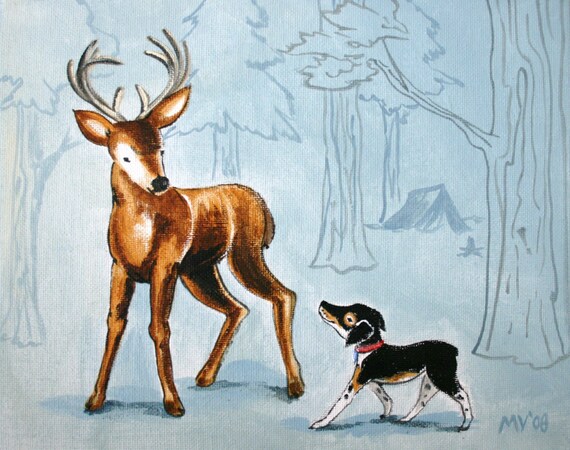 Hello There Mr Deer PRINT | Etsy