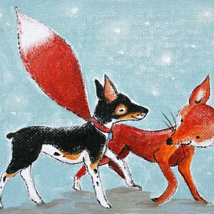 Hawk and the Red Fox PRINT 8x10 - Etsy