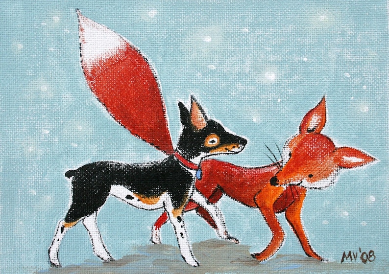 Hawk and the Red Fox PRINT - Etsy