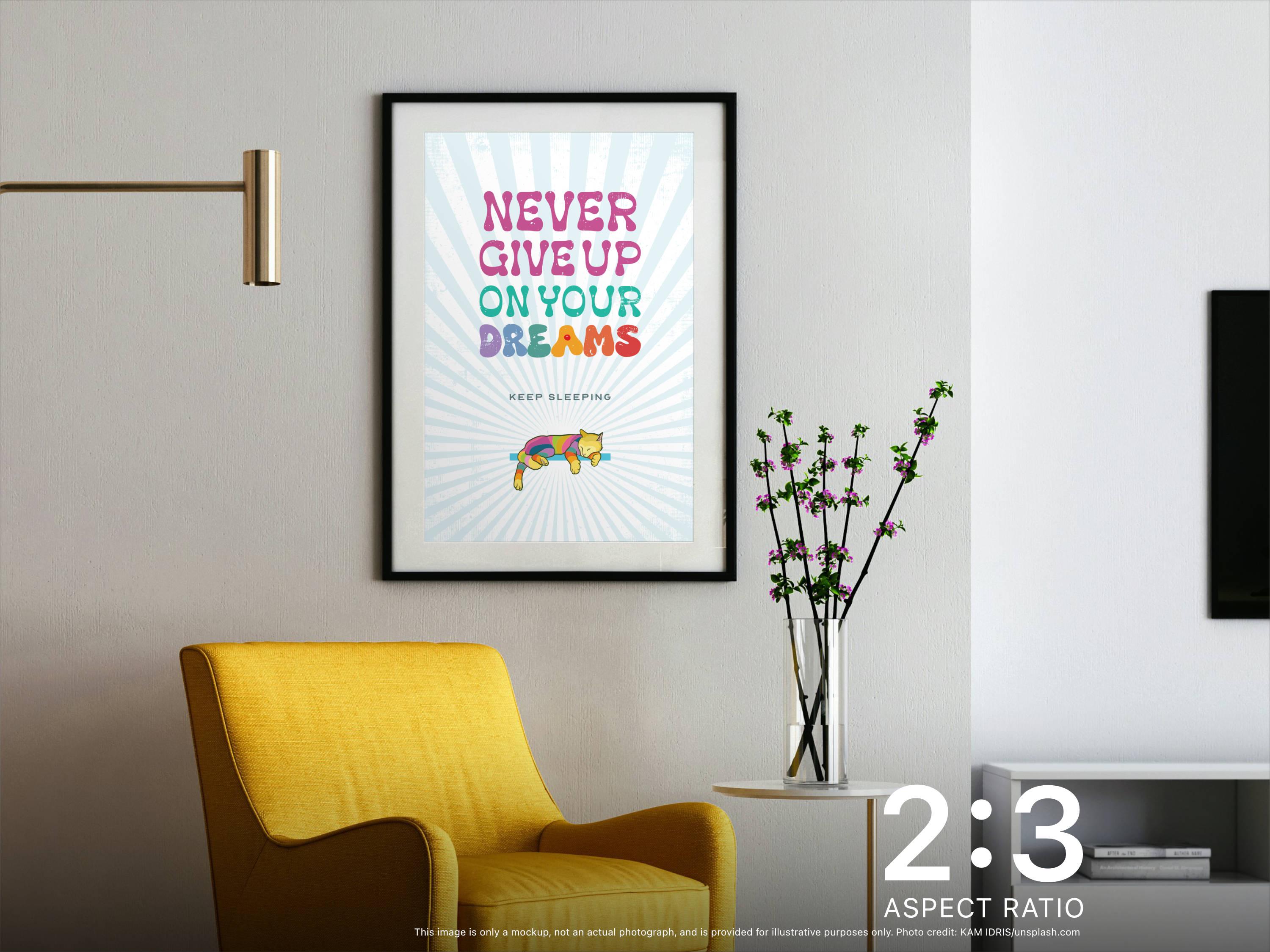 NEVER GIVE UP, Funny Artwork, Art Prints, Funny Wall Art, Funny Wall ...