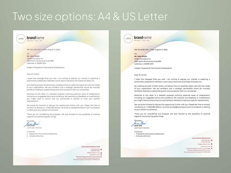 VERSATILE Letterhead Template for Multi-page Docs, Covers, Cards: A4 ...