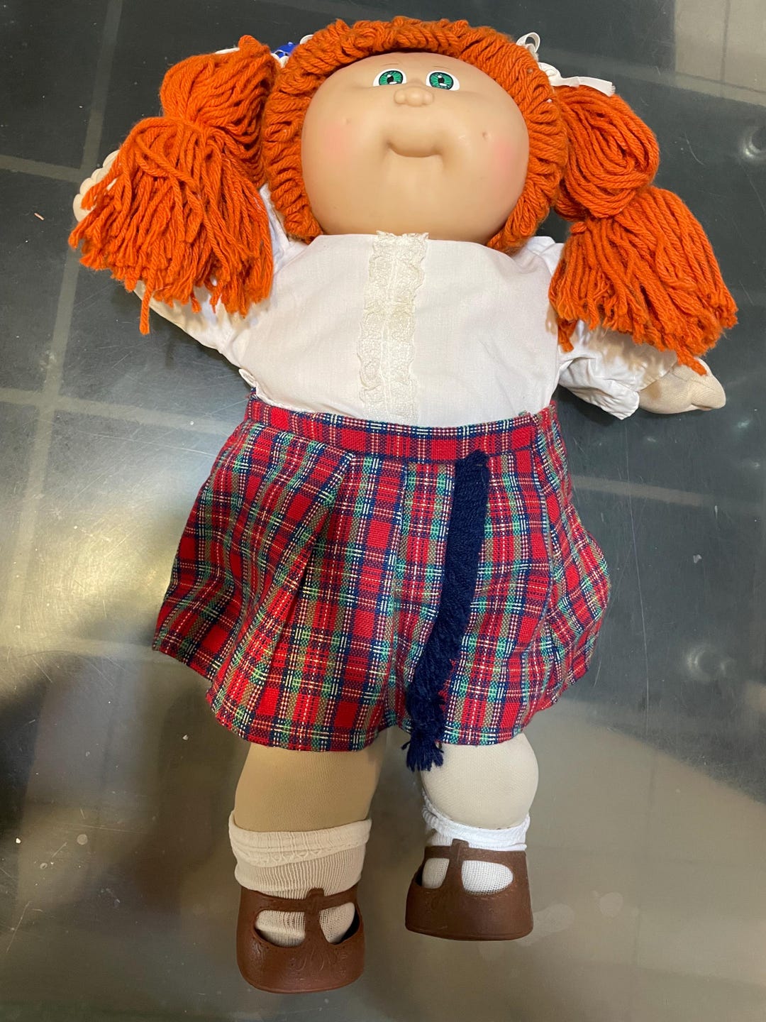 Vintage 1985 Ann Greta Cabbage Patch Doll Red Hair Green Eyes Scottish ...