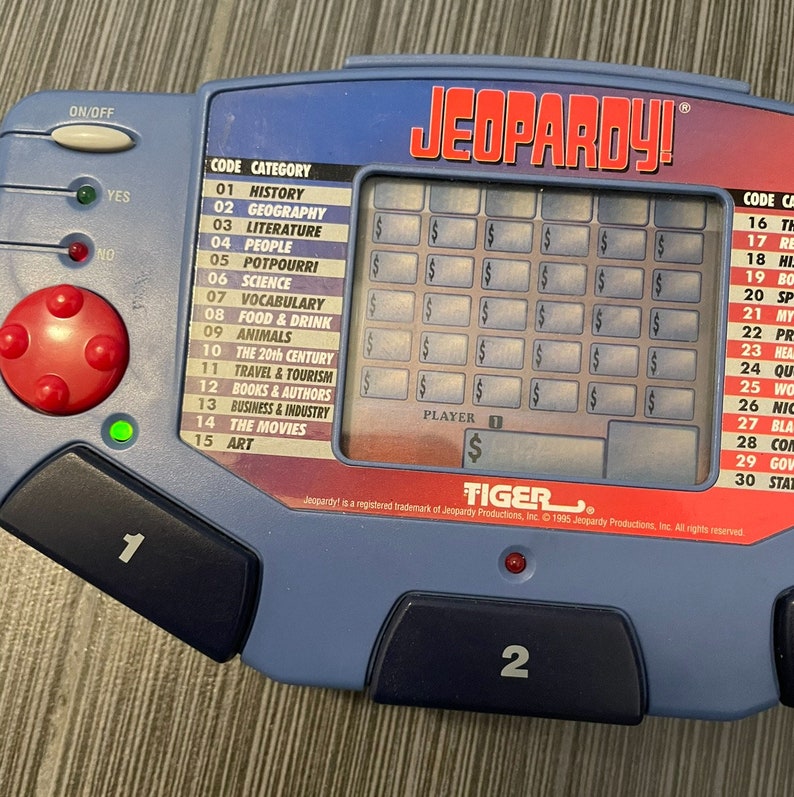 1995 Jeopardy Tiger Electronic Handheld Battery Operated Game Console ...