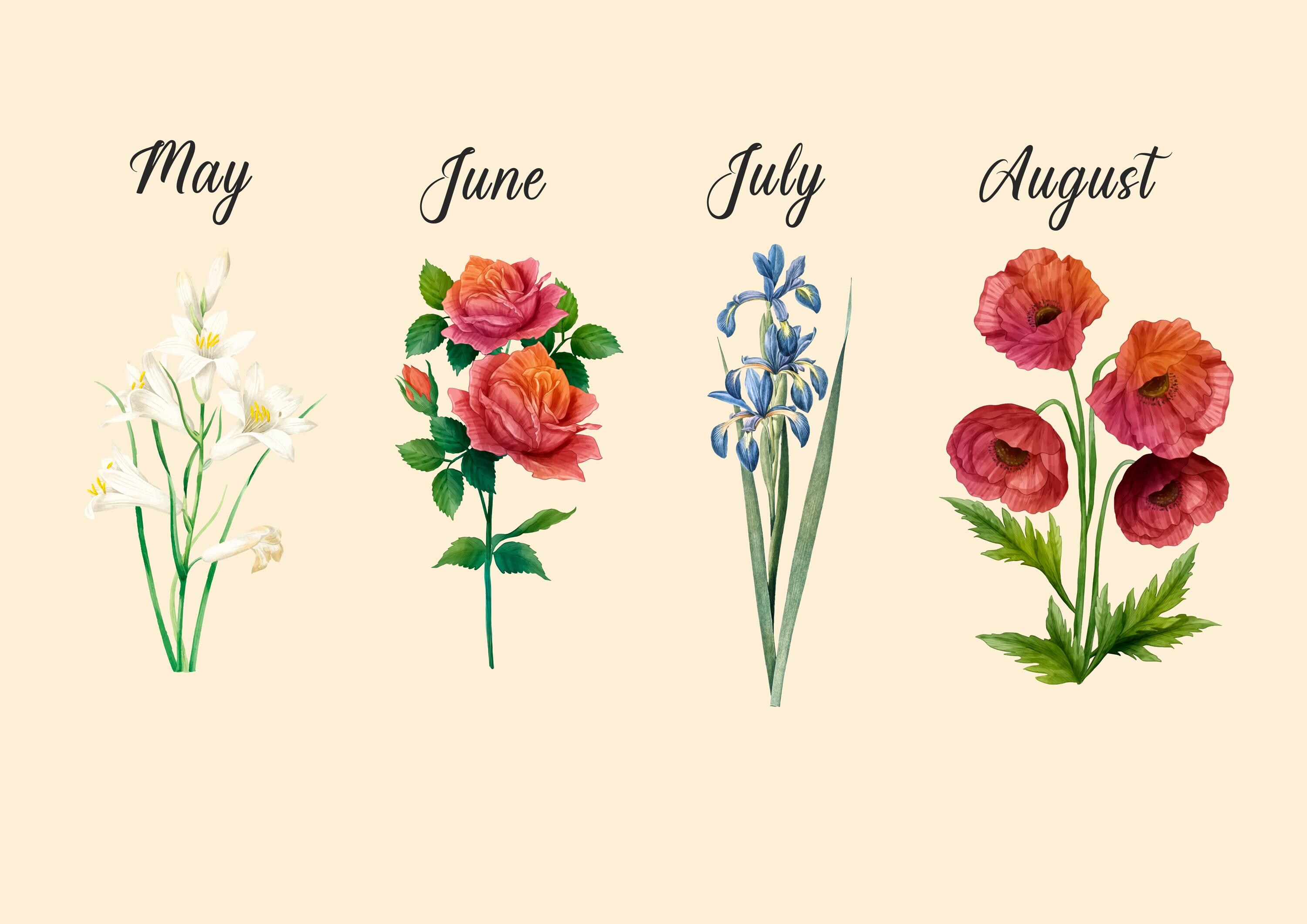 Grandma's Garden, Birth Flower Family Bouquet, Personalized Gift Mother ...