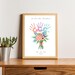 Custom Handprint Floral Bouquet Art Print, Love Keepsake (digital ...