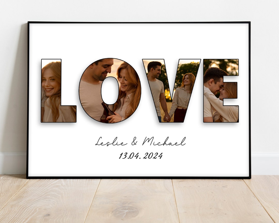 Love Photo Collage, Couple Photo Collage, Anniversary Gifts, Couple ...
