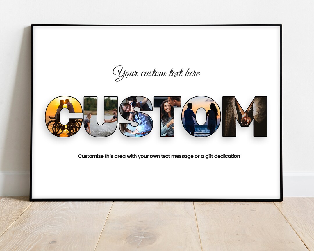Custom Word Photo Collage, Custom Text Collage, Customized Gift, Custom ...