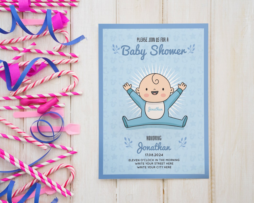 Editable Baby Shower Invitation, Custom Baby Invite, Printable Baby ...