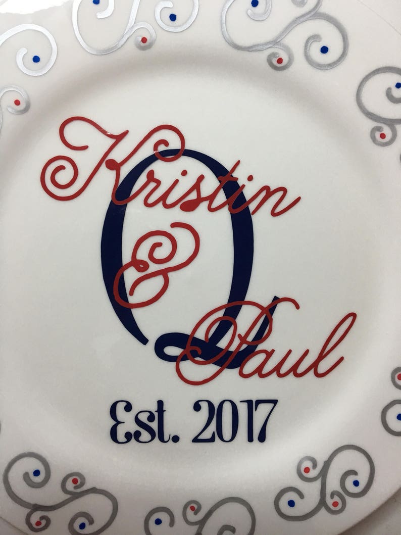 Personalized Plate for Wedding - Monogrammed Wedding Gift - Wedding ...