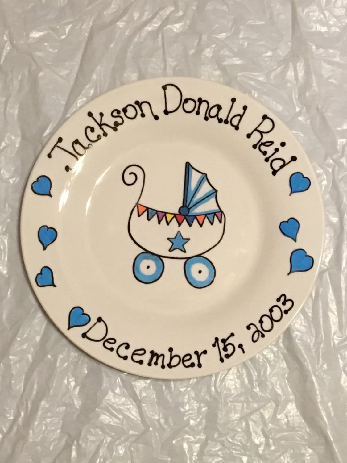Newborn Baby Plate - Baby Birth Plate, Personalized Plate ...