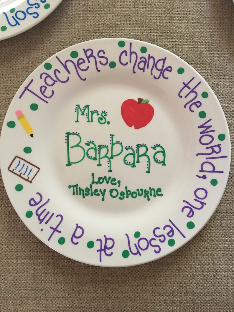 Teacher Gift Plate - Personalized Plate - End of Year Teacher Gift ...