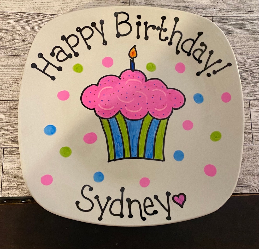 Happy Birthday Plate - Personalized Plate for Kids - Hand Painted ...