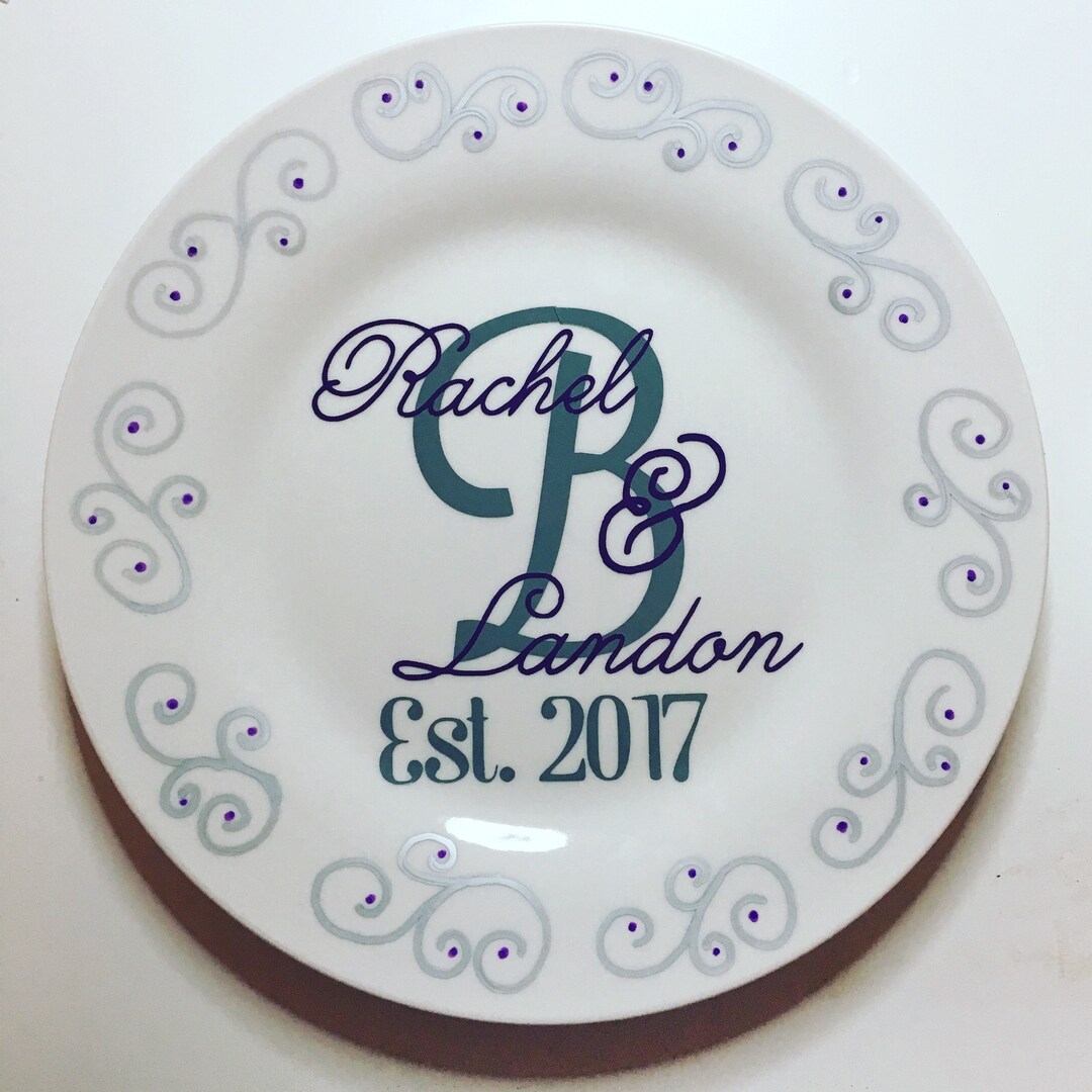 Personalized Plate for Wedding - Monogrammed Wedding Gift - Wedding ...