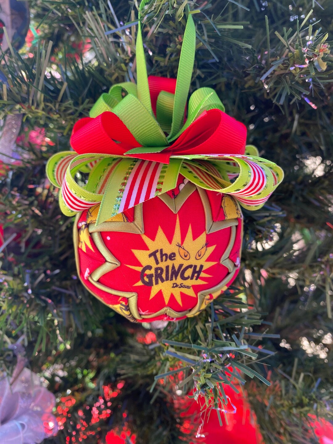 Quilted Star Grinch Ornament - Etsy