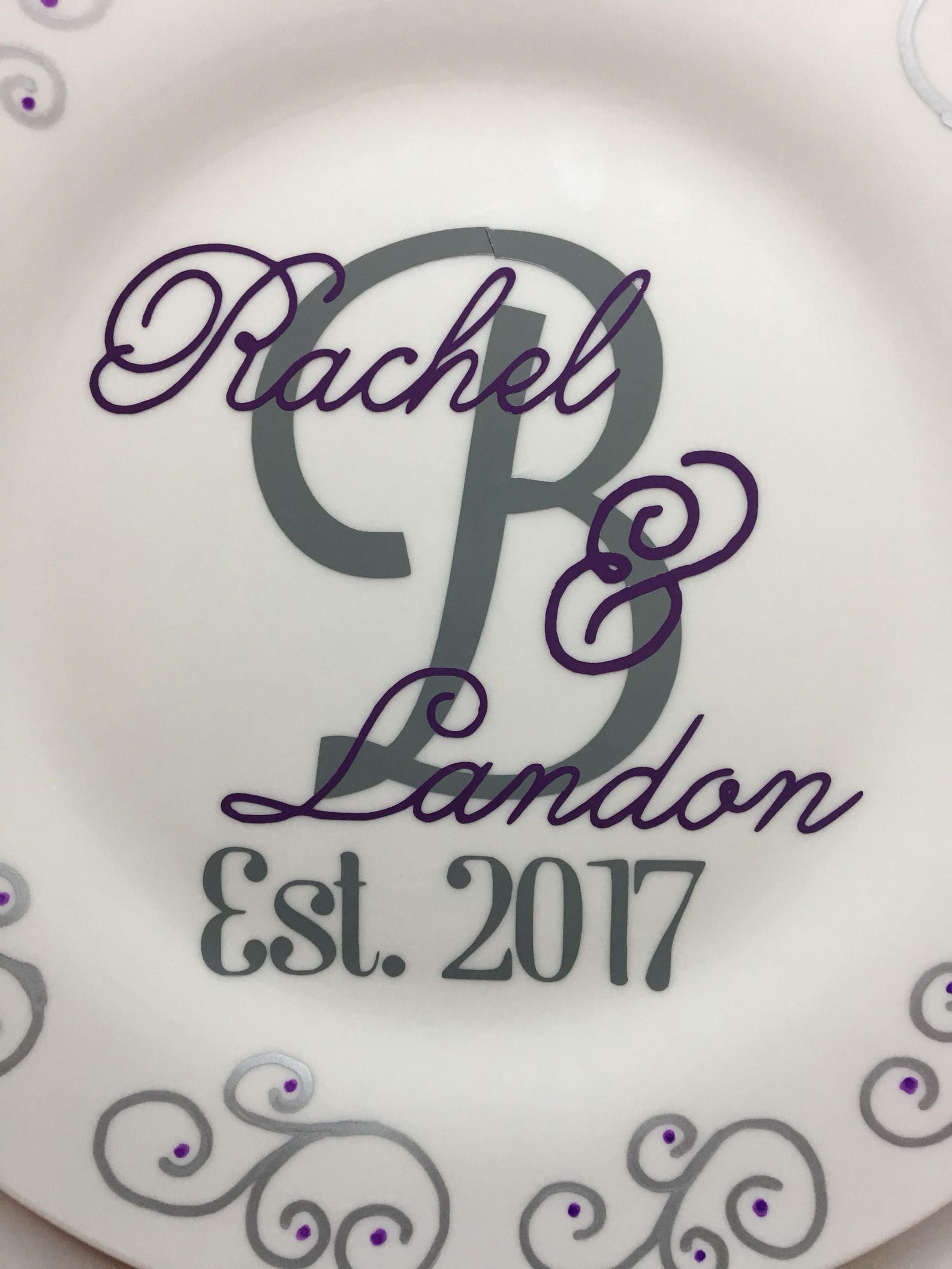 Personalized Plate for Wedding - Monogrammed Wedding Gift - Wedding ...