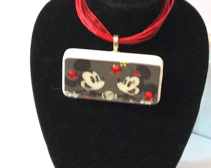 Mouse Inspired Necklace Handmade Domino Pendant Adjustable Necklace ...