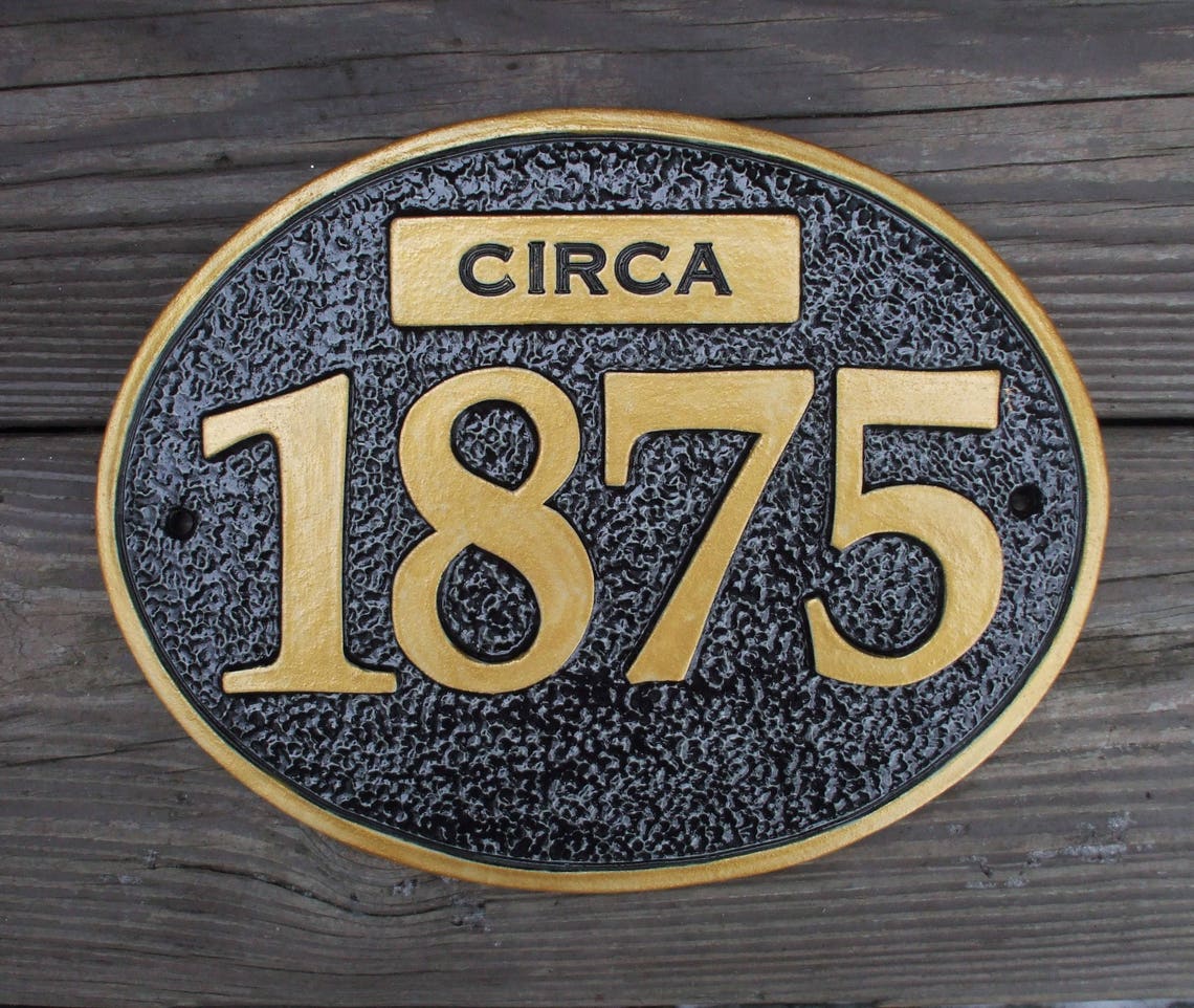 House or Business Year Established/circa/built Placard Sign / - Etsy