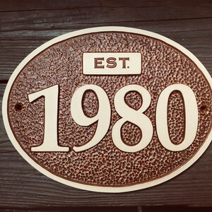 House or Business Year Established/circa/built Placard Sign / Custom ...