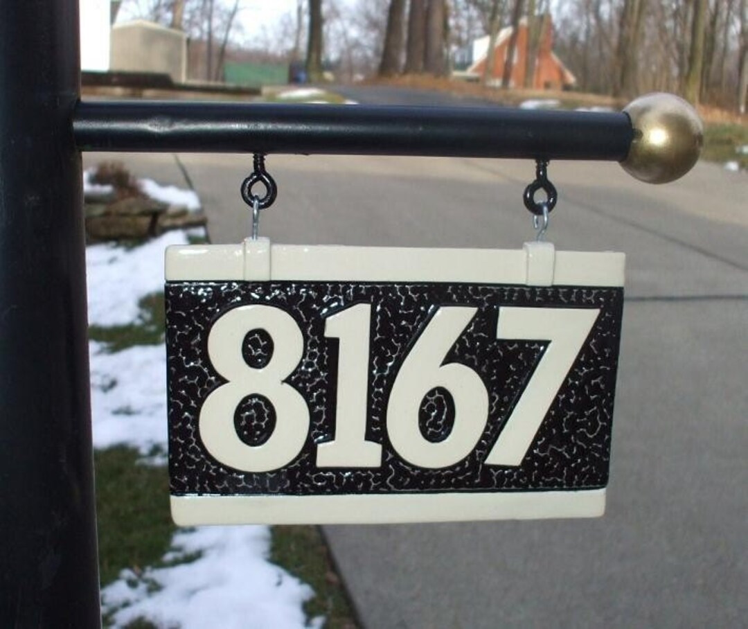 Lamp Post / Mailbox Post Address Plaque / Custom Handcrafted Ceramics ...