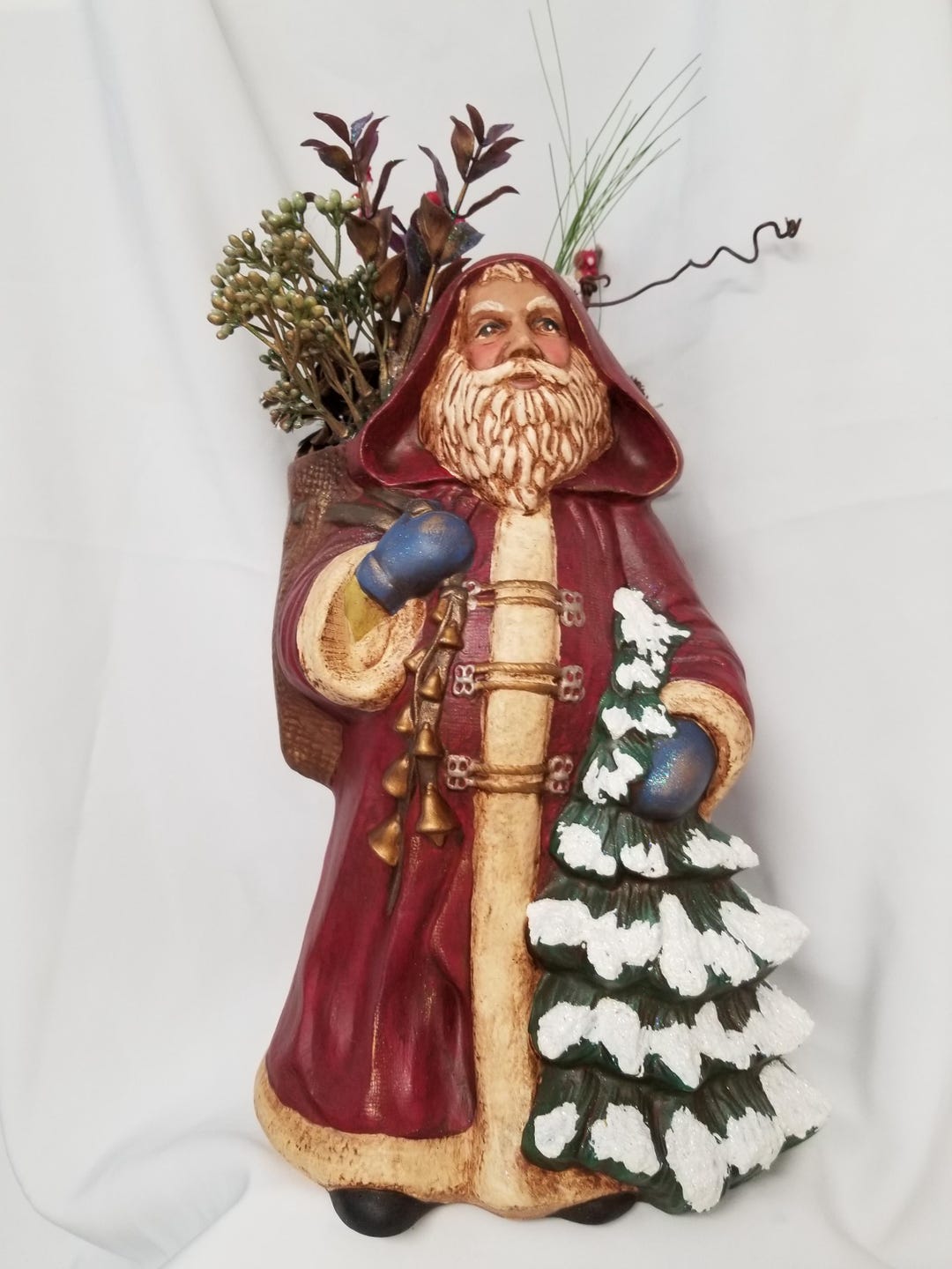 Vintage Norwegian Santa Figurine, Hand-painted Ceramic Bisque ...