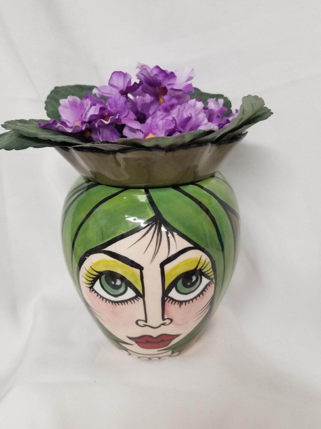 African Violet Planter Two Piece Self Watering Contemporary Face Petite ...