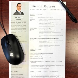 Professional French CV Template 1 Page Sober Gray - Editable on Canva ...