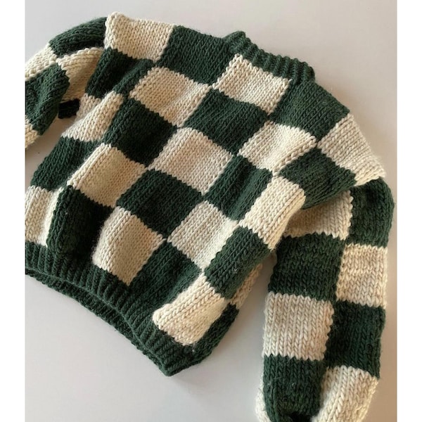 Checkerboard Sweater - Etsy