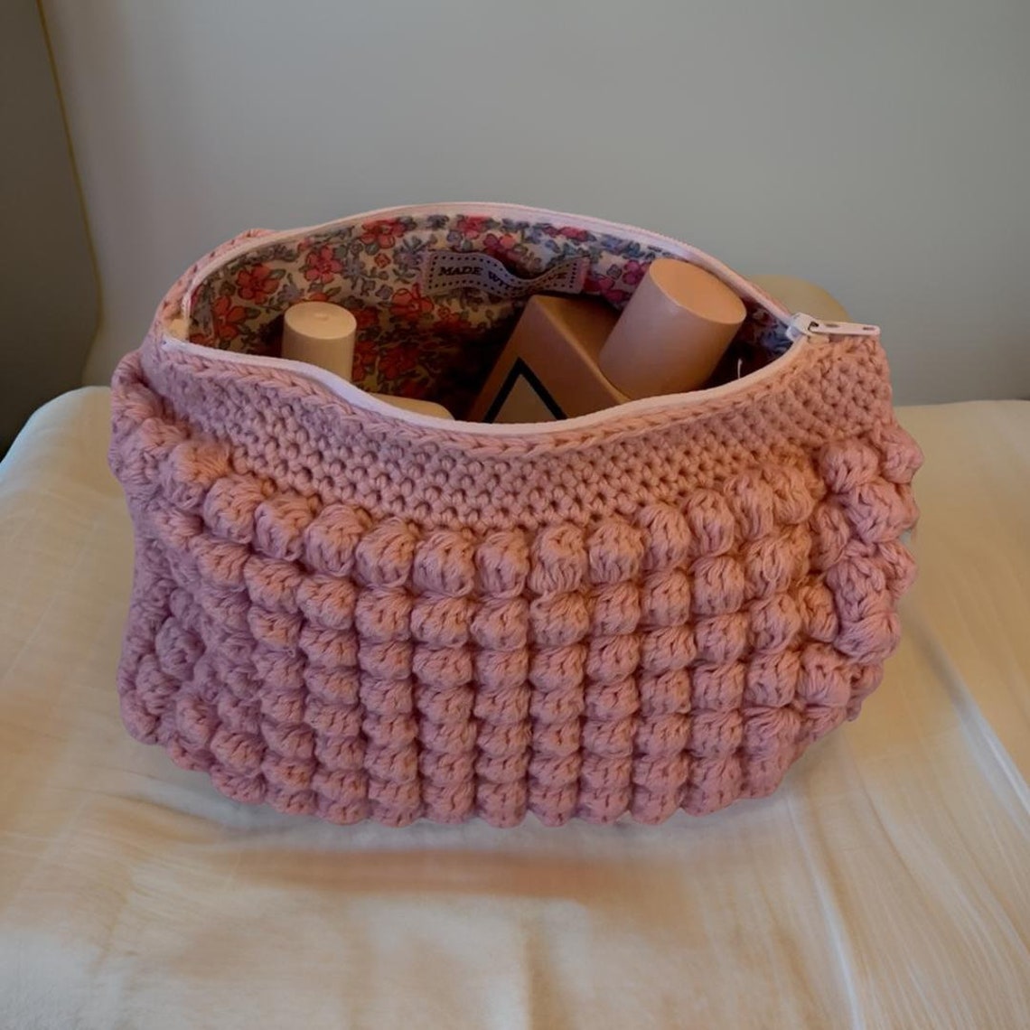 Bubble Bag Crochet Pattern, Bobble Pouch Pattern, Popcorn Stitch Bag ...