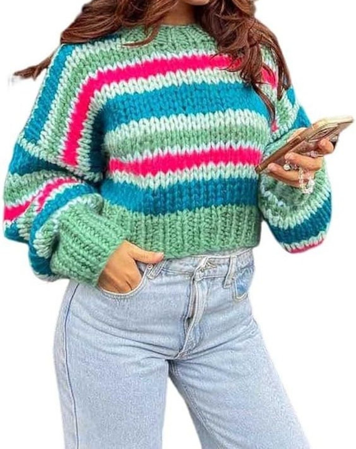 Jumper Pattern, Striped Swater Pattern, Knit Sweater Pattern, Knitting ...