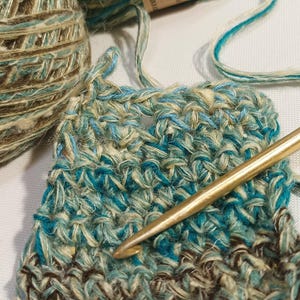 Bundle of Upcycled Vintage Threads in Rustic Teal and Brown Colour ...