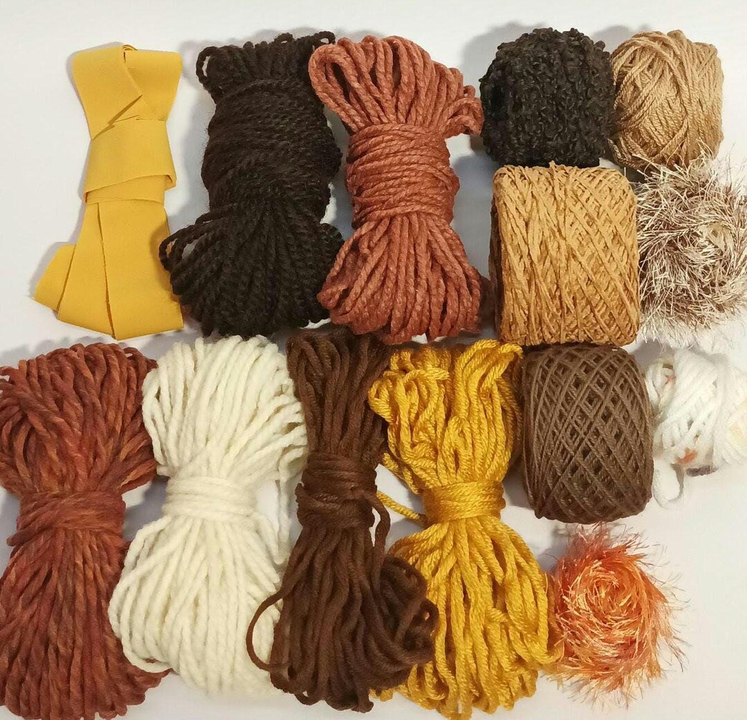 Bundle of Upcycled Brownish Yarn, Mystery Box of Yarn. Rust, Brown and ...