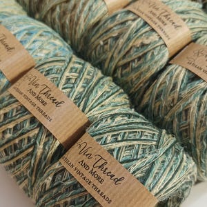 Bundle of Upcycled Vintage Threads in Rustic Teal and Brown Colour ...