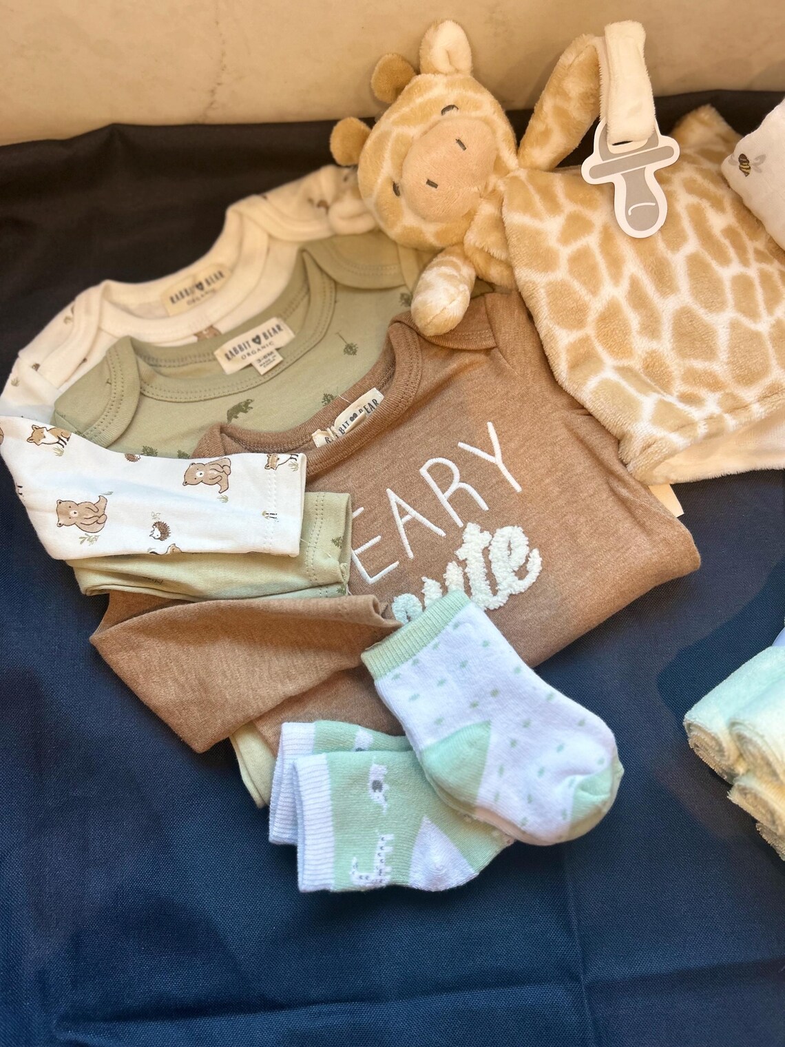 Newborn Gift Bundle Welcome Baby Organic Muslin Blanket Natural Olive ...