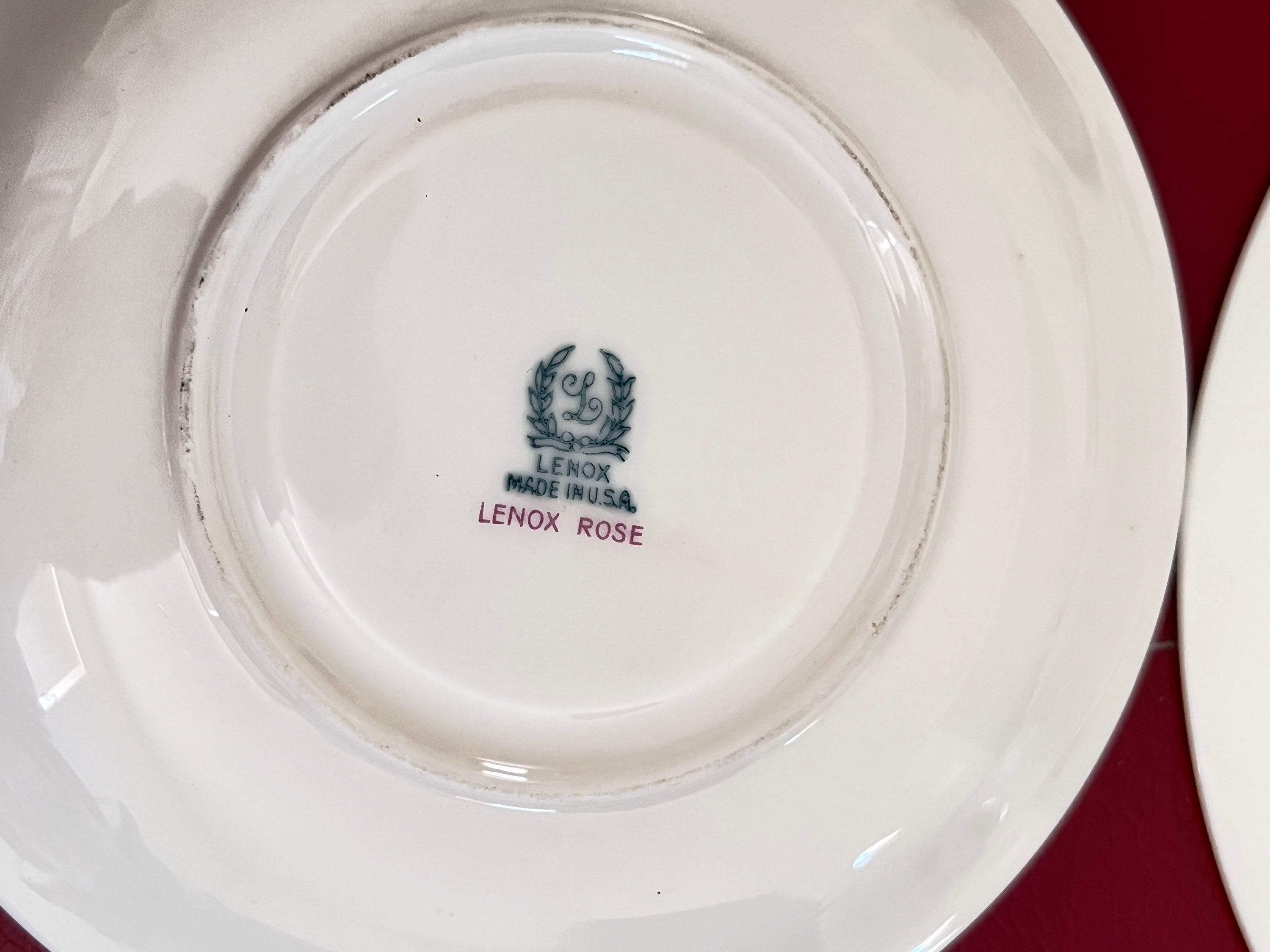 Lenox Rose Porcelain Teacup Saucer Plates Set - Etsy