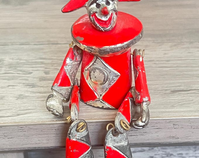 Italian Cast Metal Articulated Clown Puppet Figurine 5.5” Red Enamel - Etsy
