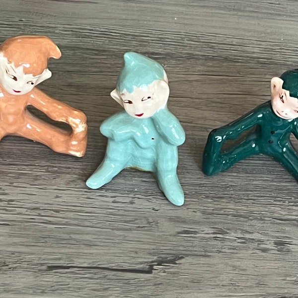 Vintage Pixie Elves Figurines Etsy