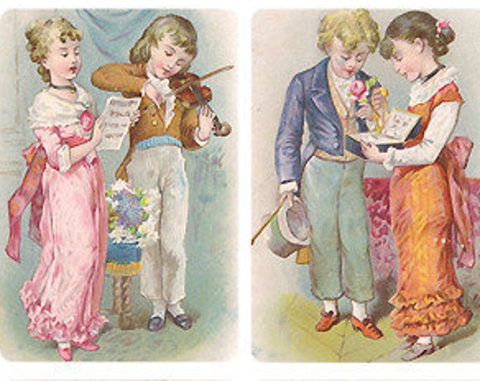 3 Sheets Self Adhesive Victorian Victorian Children Stickers Colorful ...