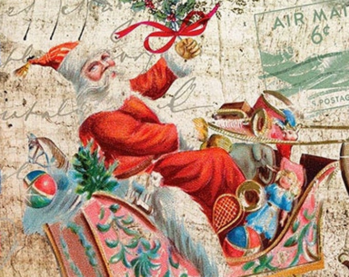 2 Sheets Italy Rice Paper Decoupage Vintage Santa Christmas RCP-CH-331 ...