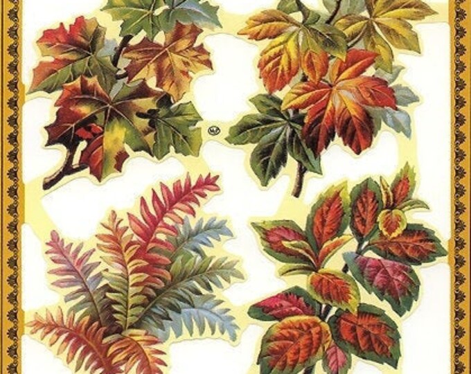 England Paper Scraps Lithograph Die Cut Victorian Leaves Out of Print A ...