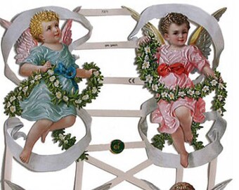 Germany Lithographed Paper Angel Die Cut Scraps Christmas | Etsy