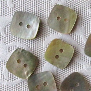 10 Rounded Square Shaped Shell Buttons Mother of Pearl Button 5/8 Y - Etsy