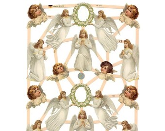 Germany Lithographed Paper Angel Die Cut Scraps Christmas | Etsy