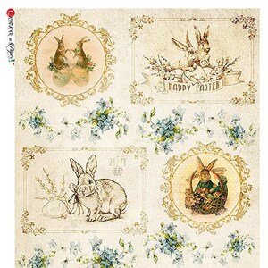 2 Sheets Italy Rice Paper Decoupage Vintage Easter Bunny Bunnies RCP ...