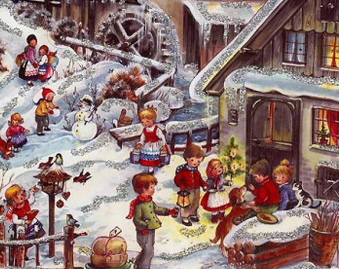 Germany Advent Calendar Old Snowy Mill Christmas ADV804 SR - Etsy