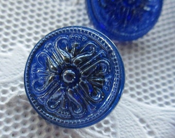 Blue Glass Buttons | Etsy