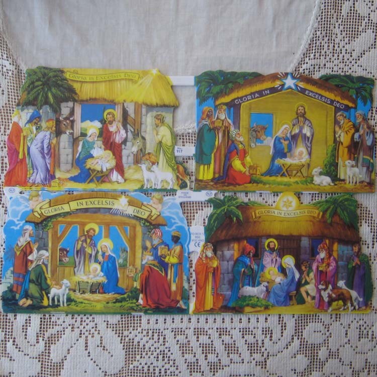 Vintage England Paper Scraps Lithograph Die Cut Narivity | Etsy