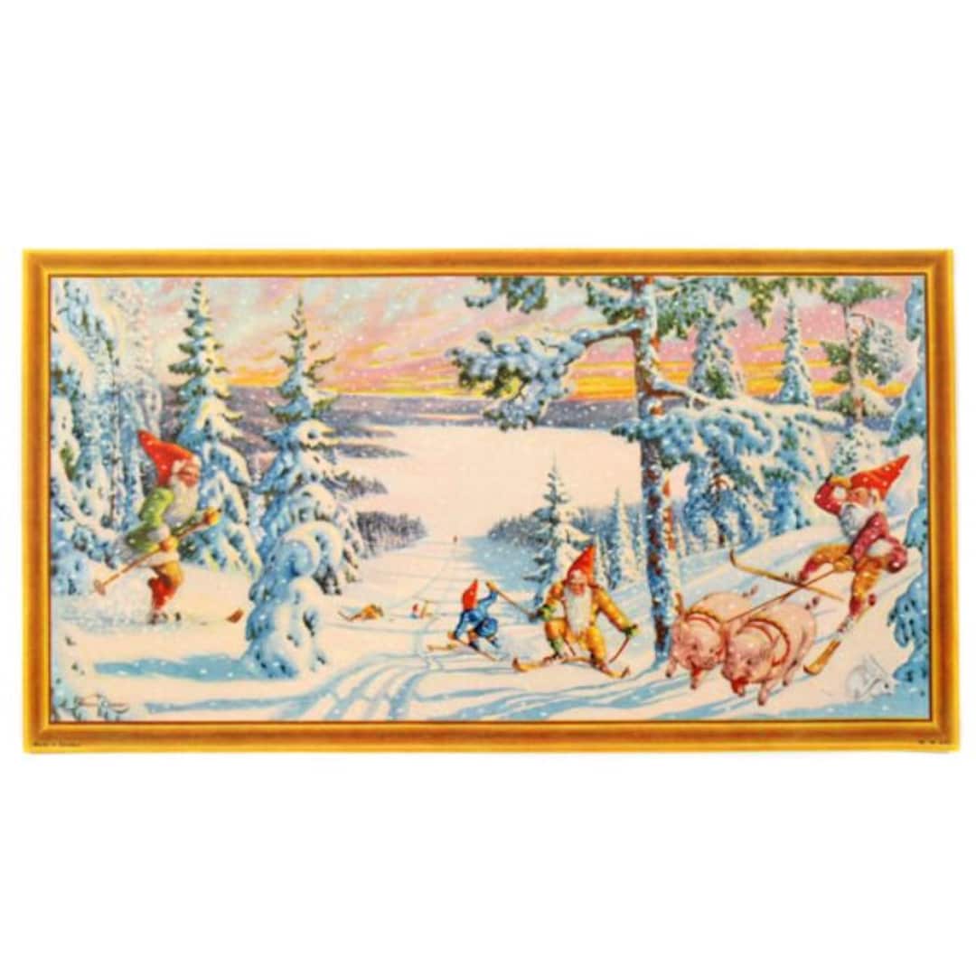From Sweden Vintage Swedish 1950s Christmas Paper Frieze Tomte Gnomes ...