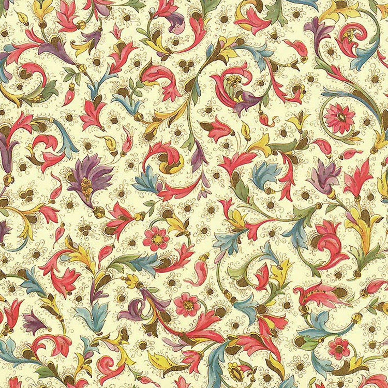 From Italy 2 Sheets Roman Florentine Print Italian Paper ~ Kartos ...