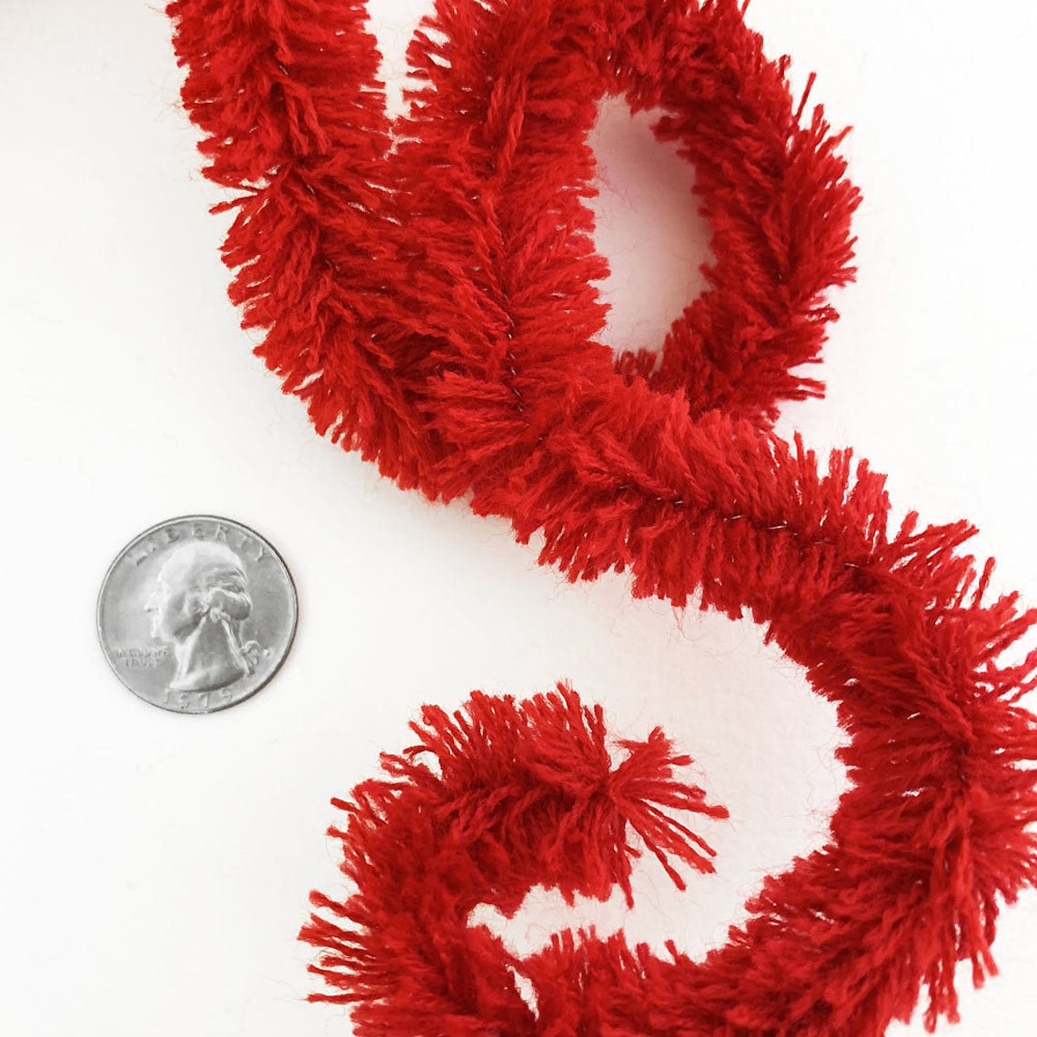 Czech 2 Yards Wired Yarn Trim in Red ~ Soft and Fluffy ~ CYC-22-R - Etsy